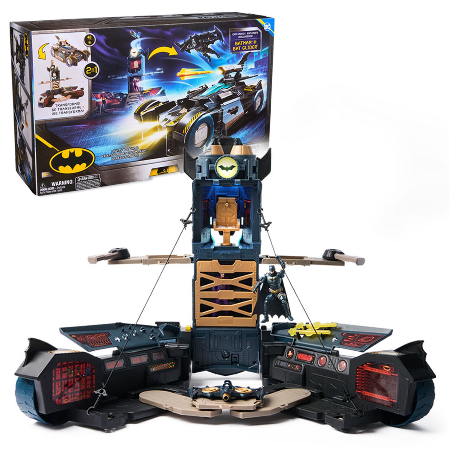 Batman, Ultimate Transforming Batmobile Playset, 2-in-1 Playset with ...