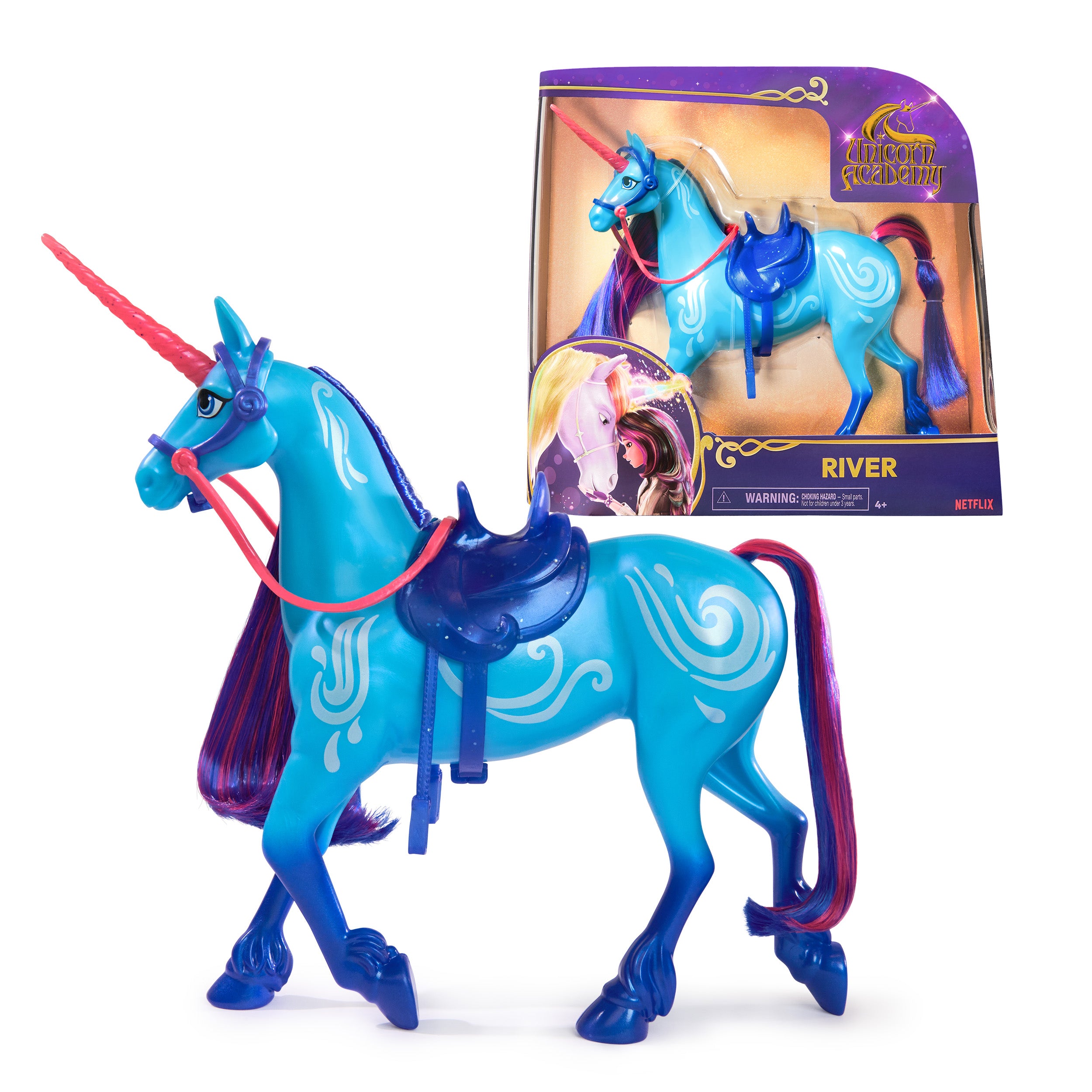 Unicorn Academy, River Unicorn with Head Movement, 2 Riding Accessories ...
